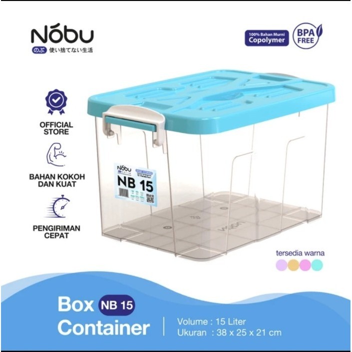 Jual Nobu Container Box 15 liter/ Kotak Penyimpanan Transparan NB15 ...