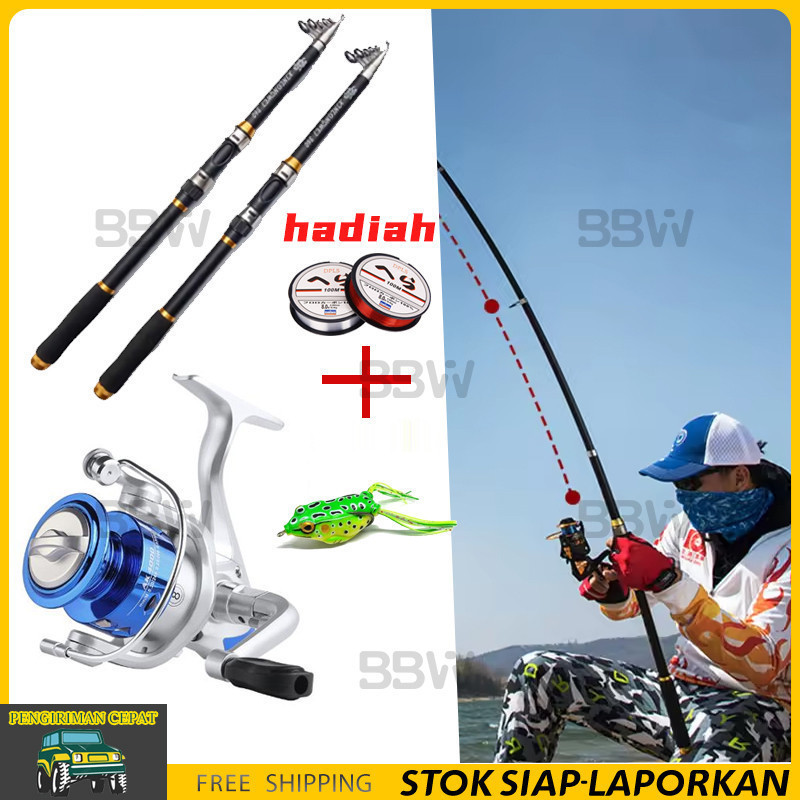 Jual 1 Set Pancing Joran Pancing 2.1M-3.6M Pancingan Glass Fiber Alat ...