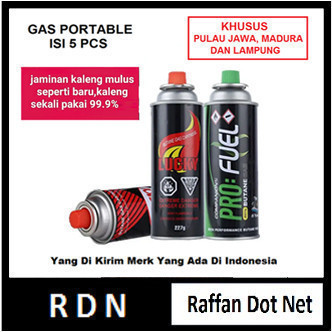 Jual [ RDN ] 5 Pcs Gas Kaleng / Gas Portable / Gas Tabung isi Full ...