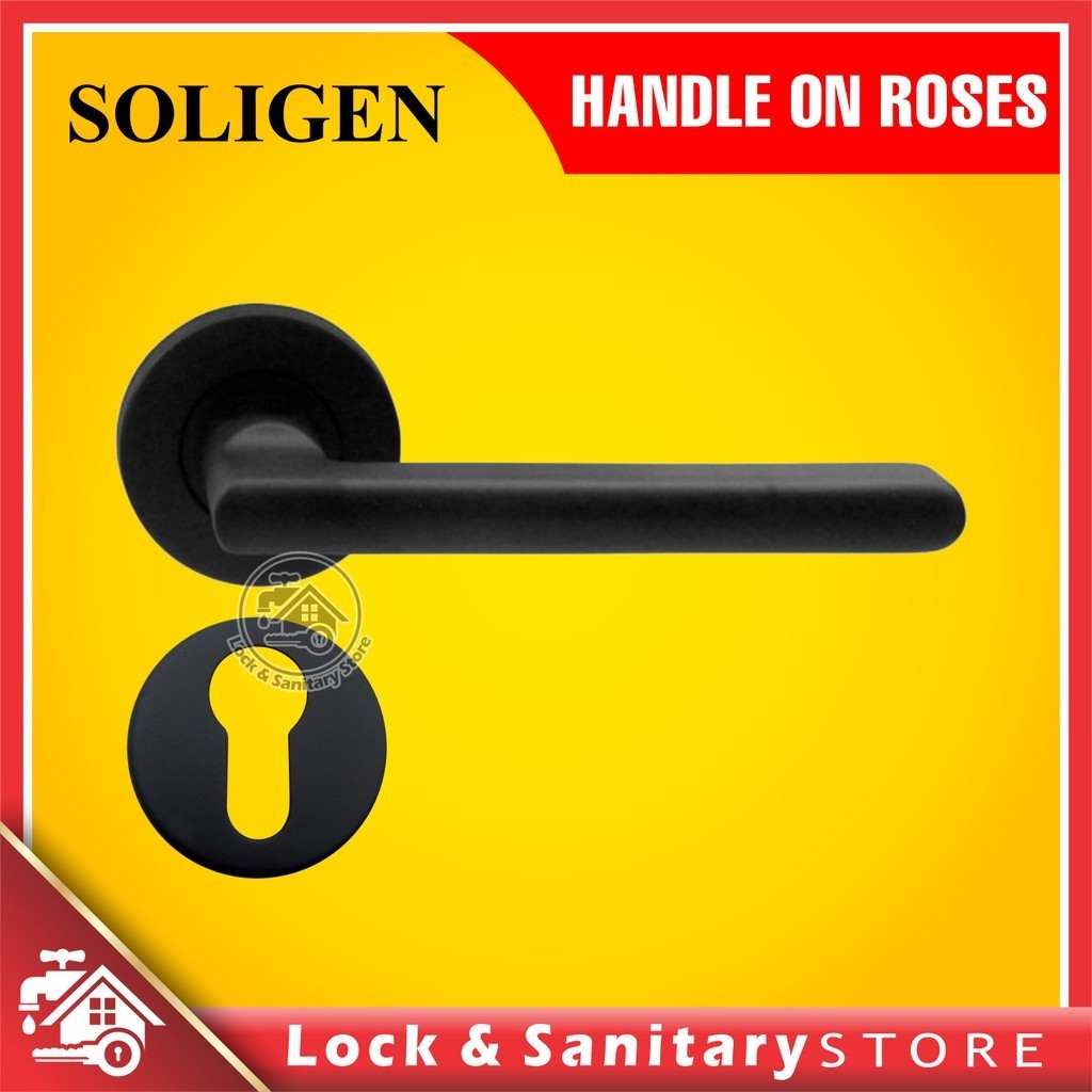 Jual Handle Pintu SOLIGEN SST 0039 BK Lever Handle Gagang Pintu Kayu ...