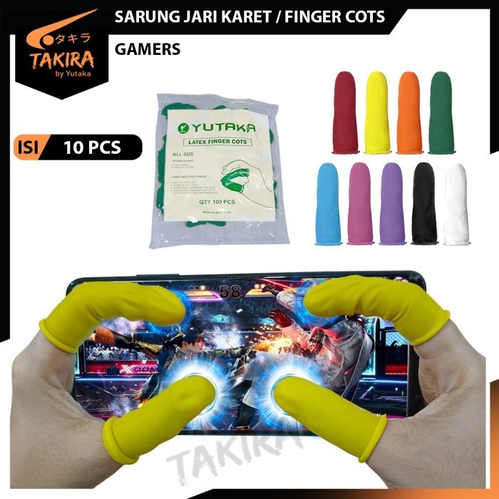 Jual Finger Game Sarung jari Karet Gaming Anti selip, sarung tangan ...