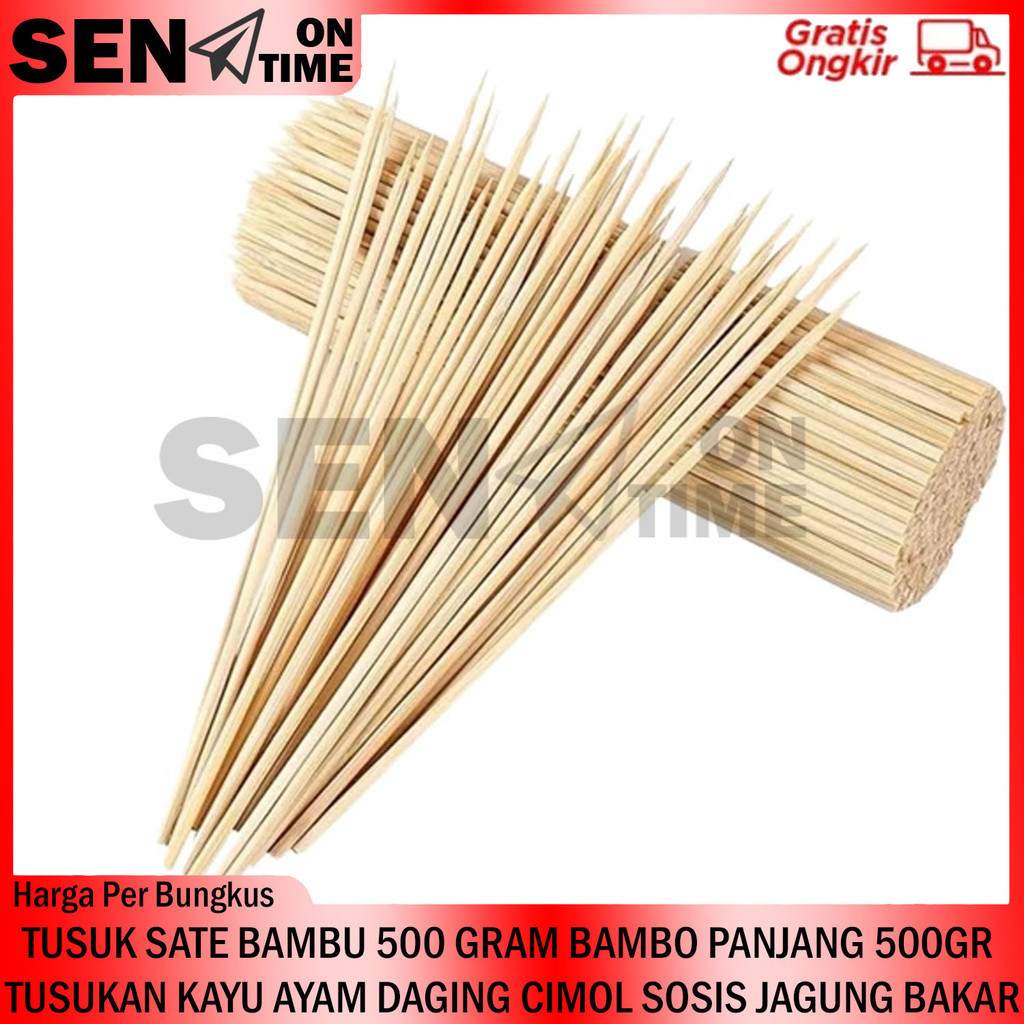 Jual Tusukan Ayam Daging Cimol Sosis Tusuk Sate Bambu 500 Gram Bambo ...