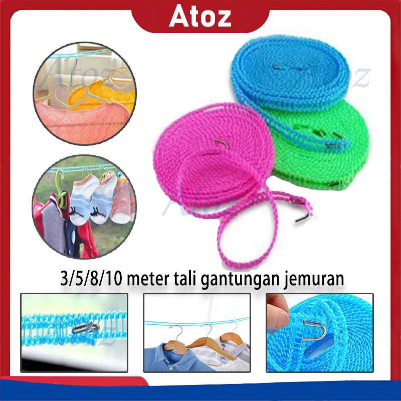 Jual tali jemuran unik lubang 5 meter/tali jemuran baju portable dengan ...