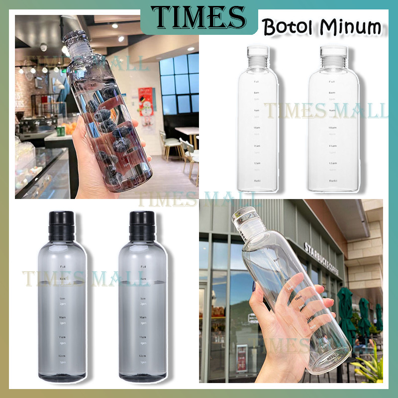 Jual (Putih / Hitam/Transparan)Botol Air Transparan Dengan Skala/Botol ...