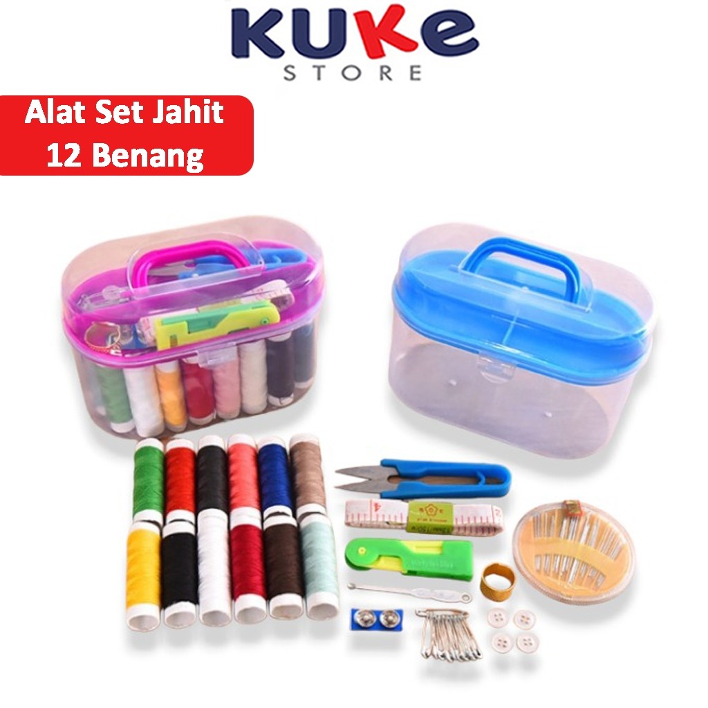 Jual KUKE ALAT SET JAHIT ISI 8 BENANG / SEWING KIT BOX / ALAT JAHIT ...