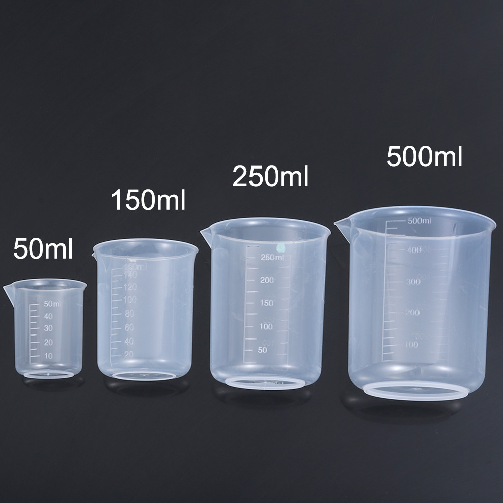 Jual Measuring Cup Transparent Plastic Laboratory Beaker Graduated ...