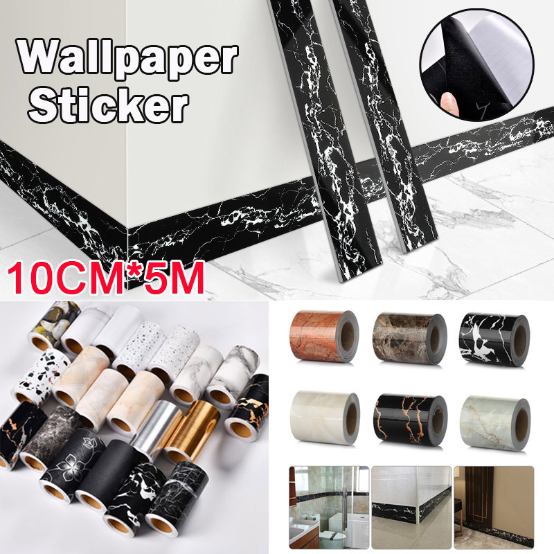 Jual 10CM*5M List Tembok Motif Marmer Premium/Stiker List Gold Roll ...