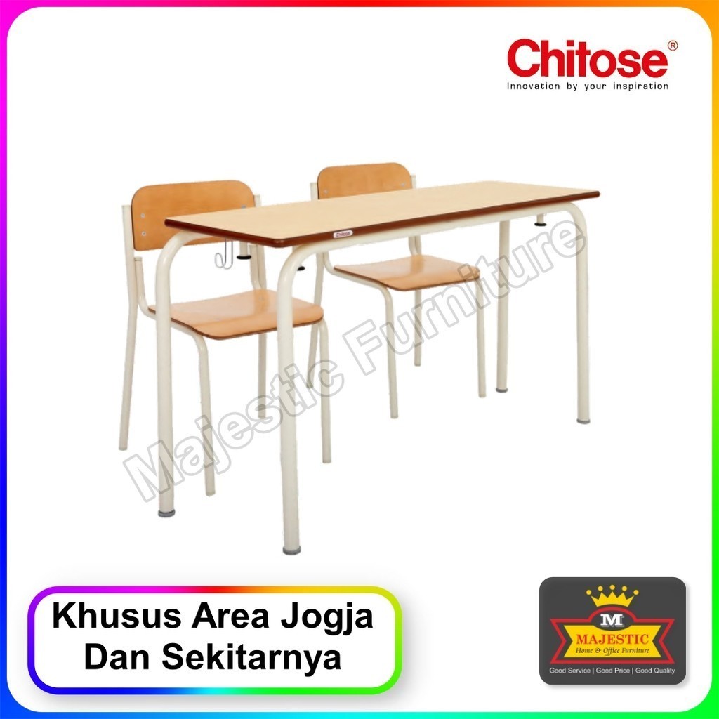 Jual Meja Kursi Sekolah Chitose Uni Desk & Chair High - Jogja | Shopee ...