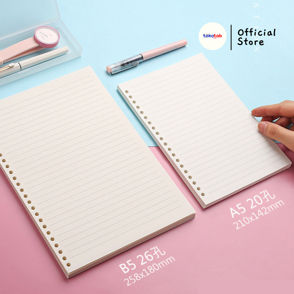 Jual Tokotab - Kertas Loose Leaf Kertas Refill Binder Isi Binder A5 B5 Garis Polos Kotak Dot 50 ...