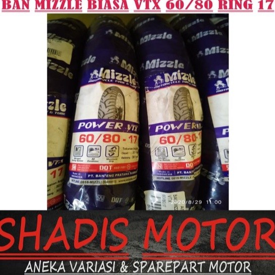 Jual Ban Motor Merk Mizzle Biasa Tipe Power VTX Ukuran 60/80 Ring 17 ...