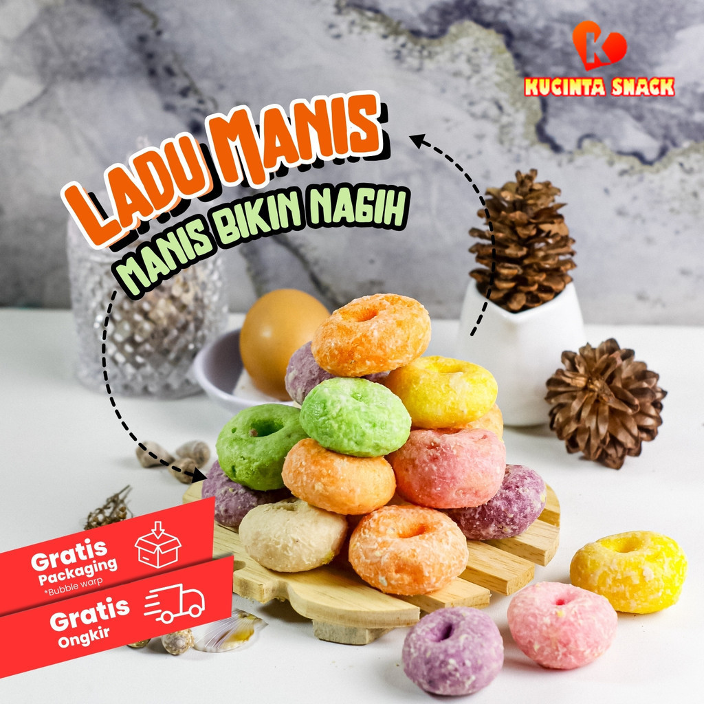 Jual Ladu Donat Manis Cincin Kue Kering Enak By Kucinta Snack | Shopee ...