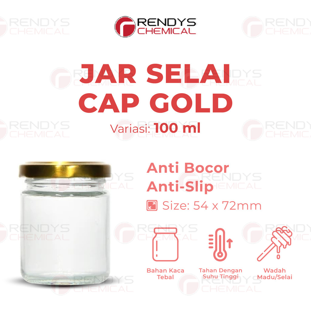 Jual Jar Kaca Bening Tutup Gold / Jar Selai Tutup Gold / Jar Kaca ...