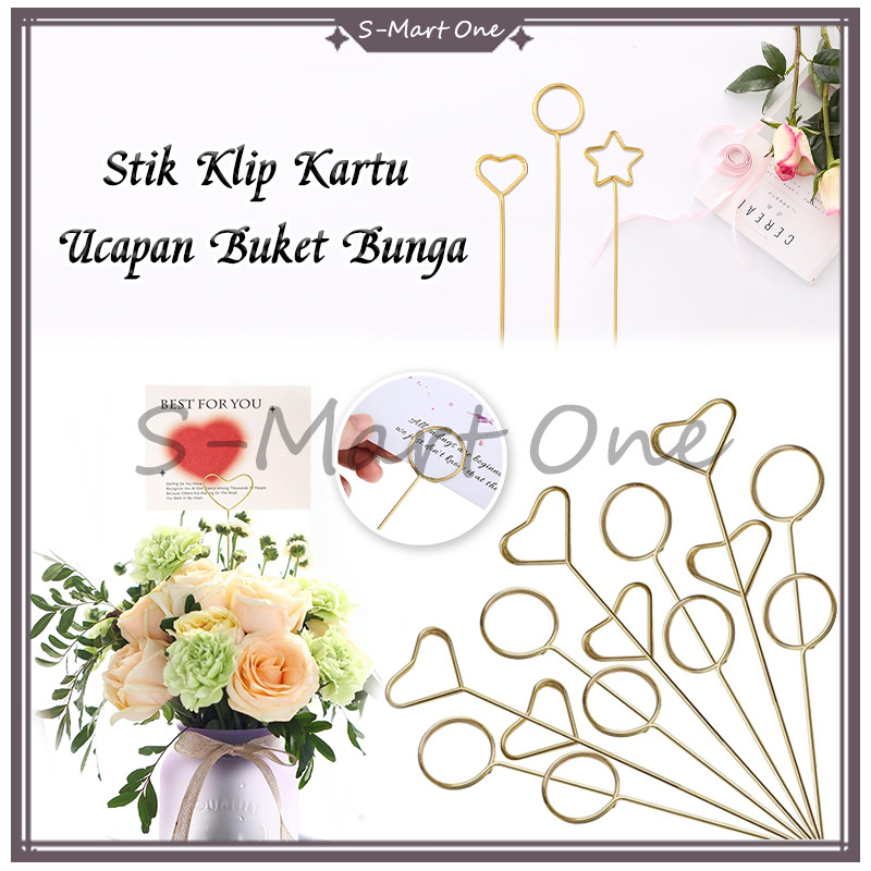 Jual Stick Holder Card Bouquet / Stick Kartu Ucapan Metal Besi /stick ...