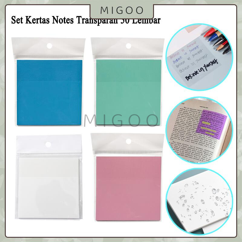 Jual Sticky Notes Pad Plastik Transparan / Label Stickers Catatan ...