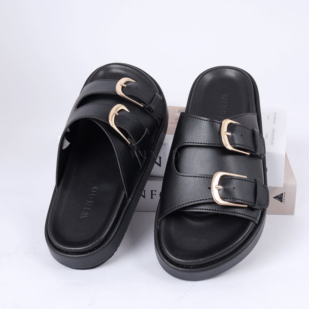 Jual WINOD Kenzo Sandal Wanita Kekinian Platform Slop untuk Hangout ...