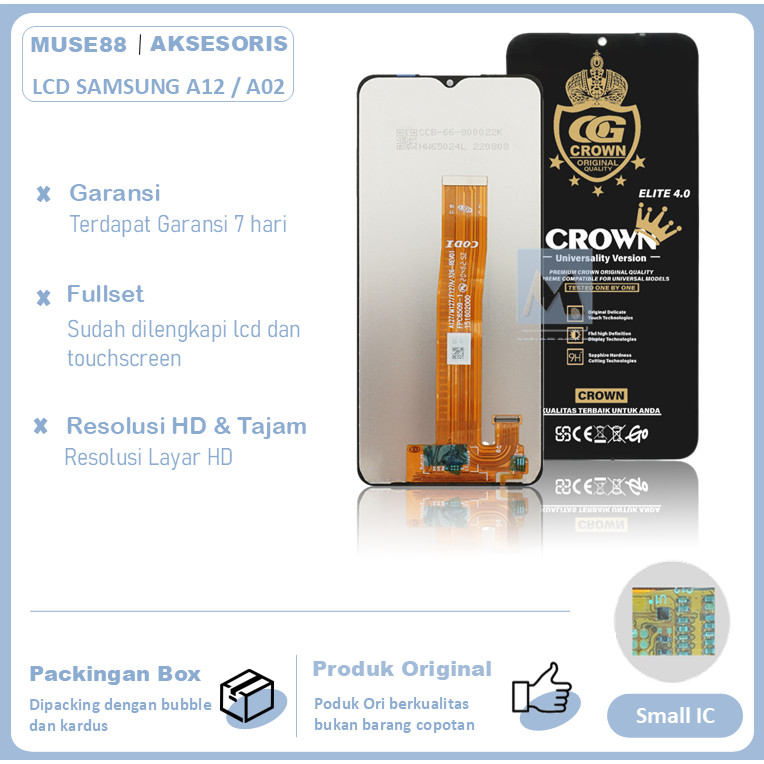 Jual LCD TOUCHSCREEN SAMSUNG A12 / A125 / A02 / A022 / A125F / A022F COMPLETE ORIGINAL FULLSET ...