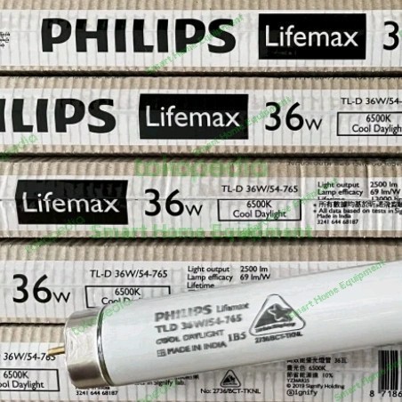 Jual Lampu Neon Philips TL-D 36W/54 765 Lifemax 1200MM 36W 36 Watt 36 W ...