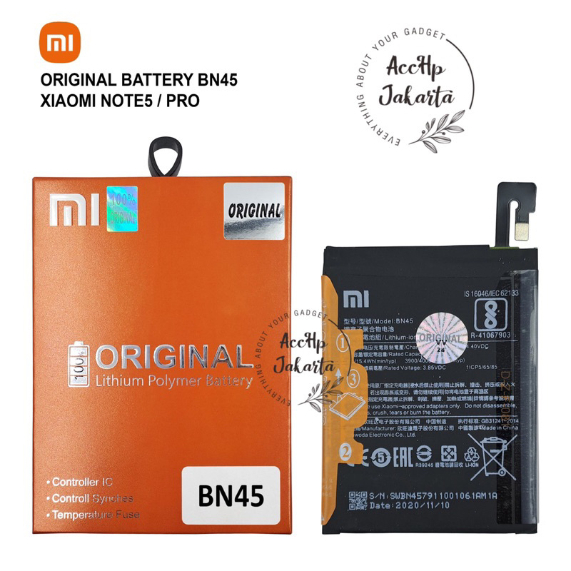 Jual Baterai Batre Xiaomi Redmi Note 5 Note 5 pro Note 5 Plus BN 45 BN45 Batrai Original 100% ...