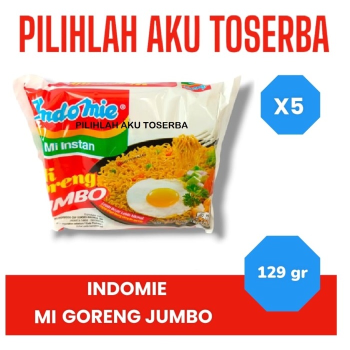 Jual Mie Instant INDOMIE GORENG JUMBO - ( HARGA 5 PCS ) | Shopee Indonesia