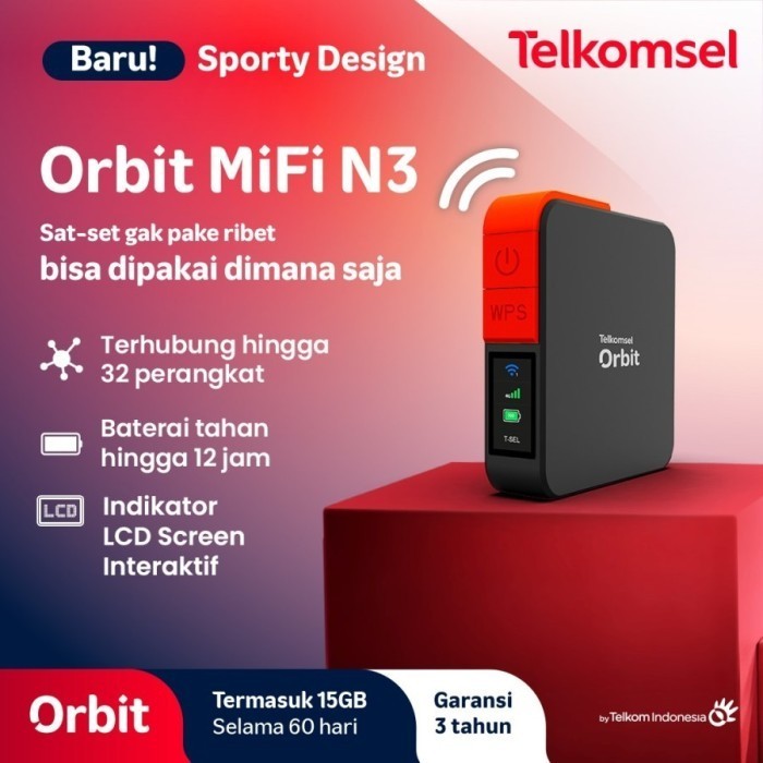 Jual MODEM Telkomsel Orbit Mifi N3 HKM M23 Bonus Kuota Modem wifi 4G ...