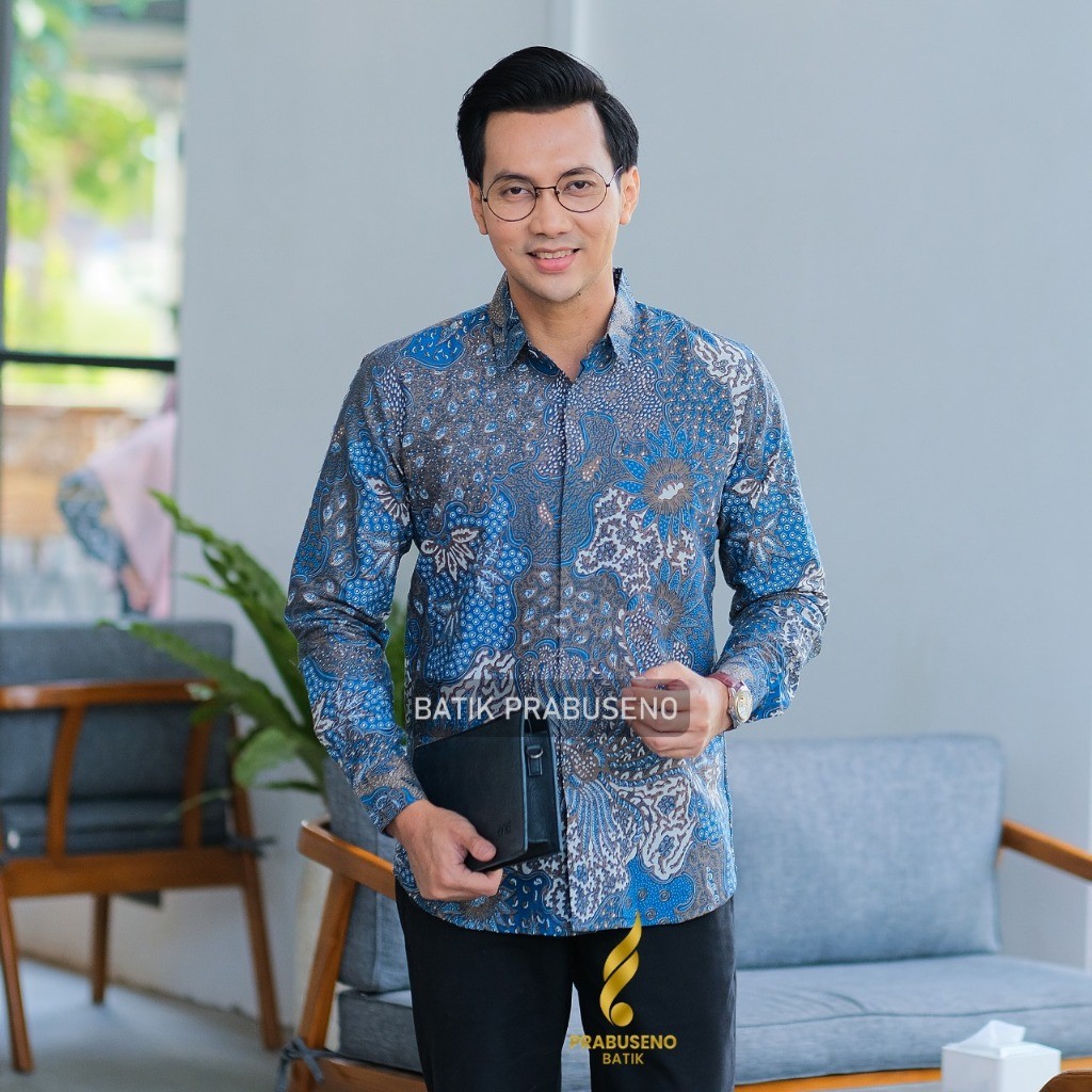 Jual SEKARTAMAN Baju Hem Kemeja Batik Lengan Panjang Slimfit Full ...
