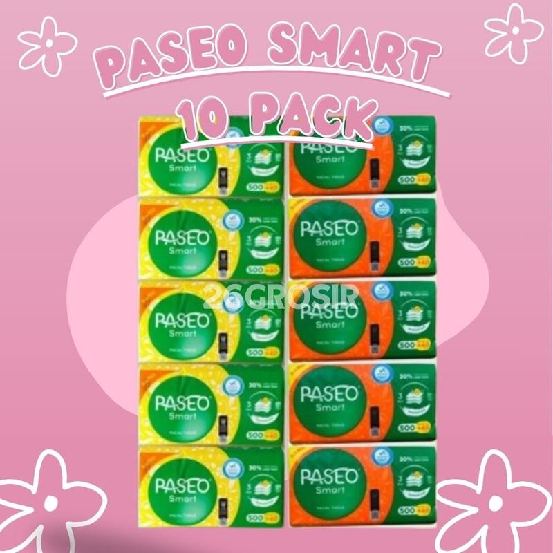 Jual 26GROSIR [10 PACK] PASEO SMART 500+40PLY/3 PLY FACIAL TISSUE ...
