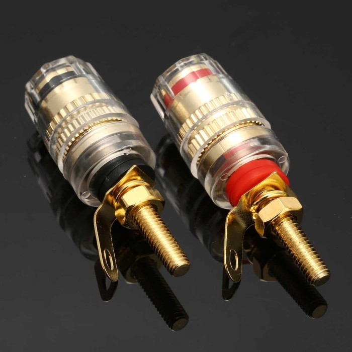 Jual binding post binding pos terminal speaker banana plug gold plate ...