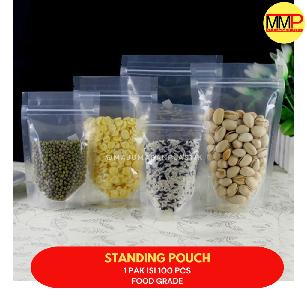 Jual [50pcs] Plastik Standing Pouch Bluetop / Snack berdiri bawah lebar ...