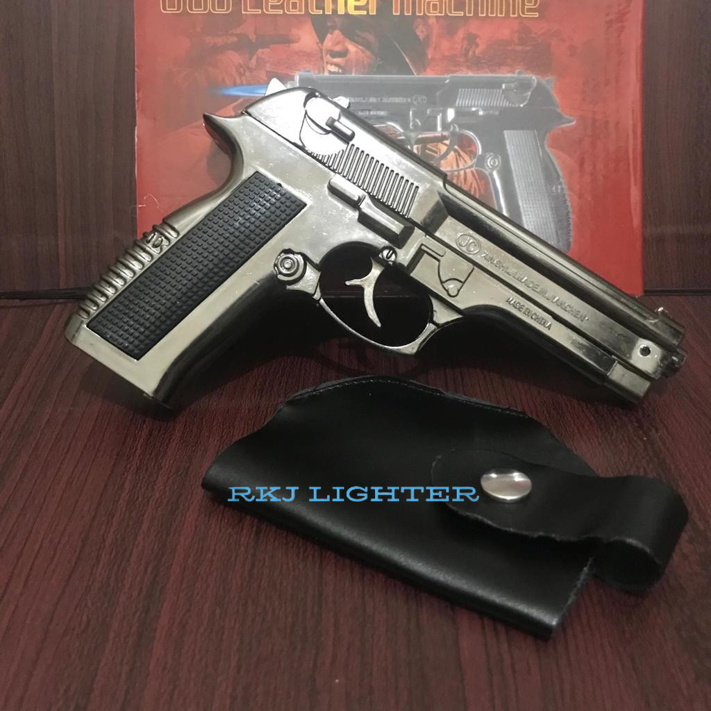 Jual korek api model pistol 608 full besi di lengkapi box dan sarung ...