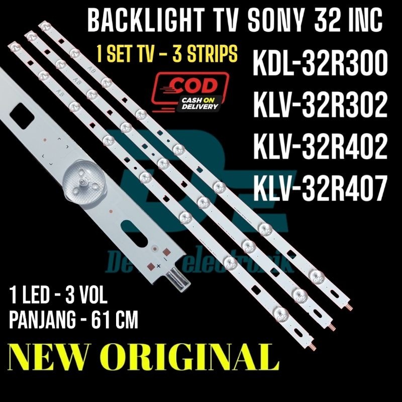 Jual Lampu led backlight tv sony 32inch 8K 3v KDL-32R300B KLV-32EX33A KLV-32R402A | Shopee Indonesia