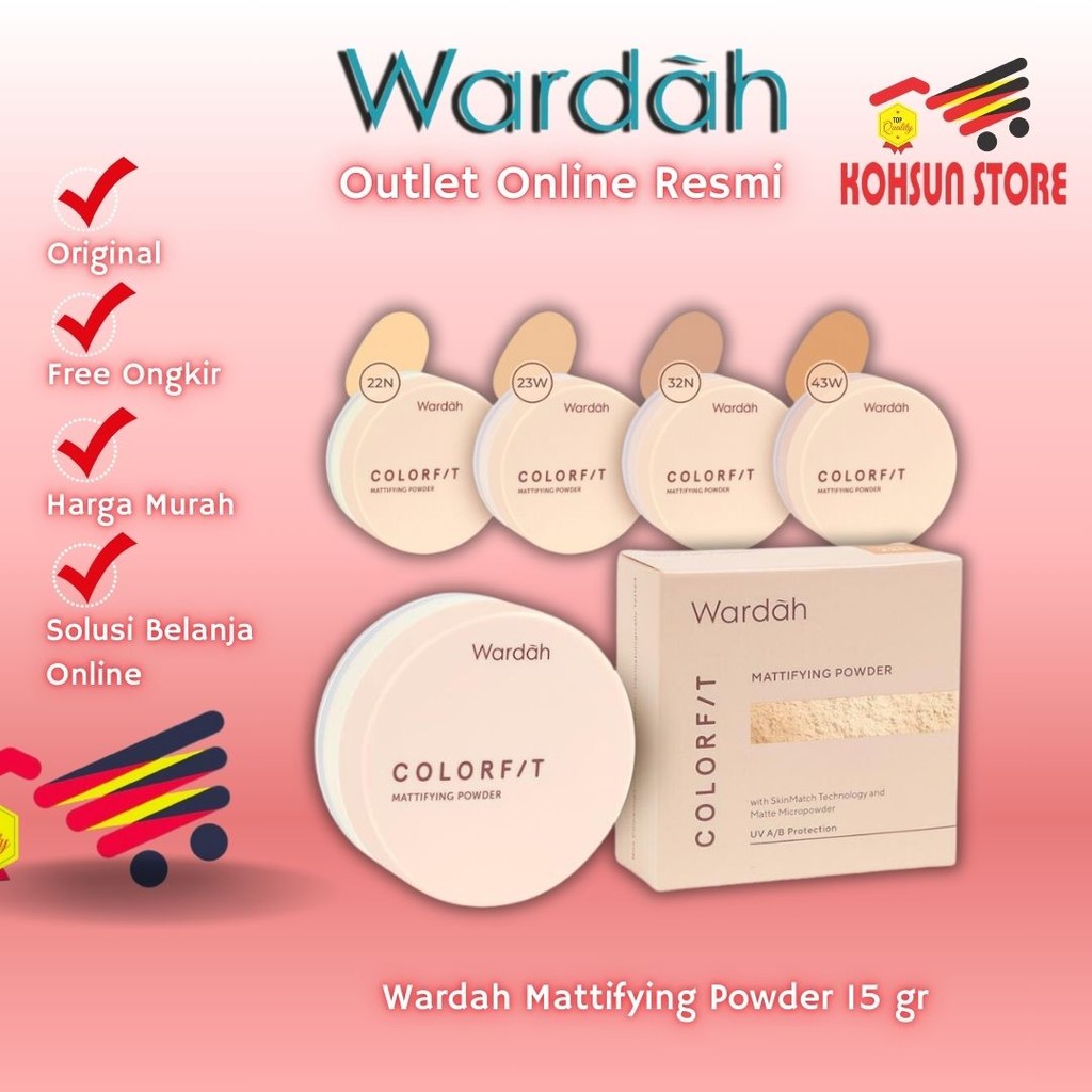 Jual Kohsun 2 | Wardah Colorfit Mattifying Powder 15gr Bedak Tabur ...
