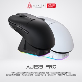 Jual Ajazz AJ159 PRO 8K Gaming Mouse Three Mode PAW3395 up to 26000 DPI with Magnetic Charging ...