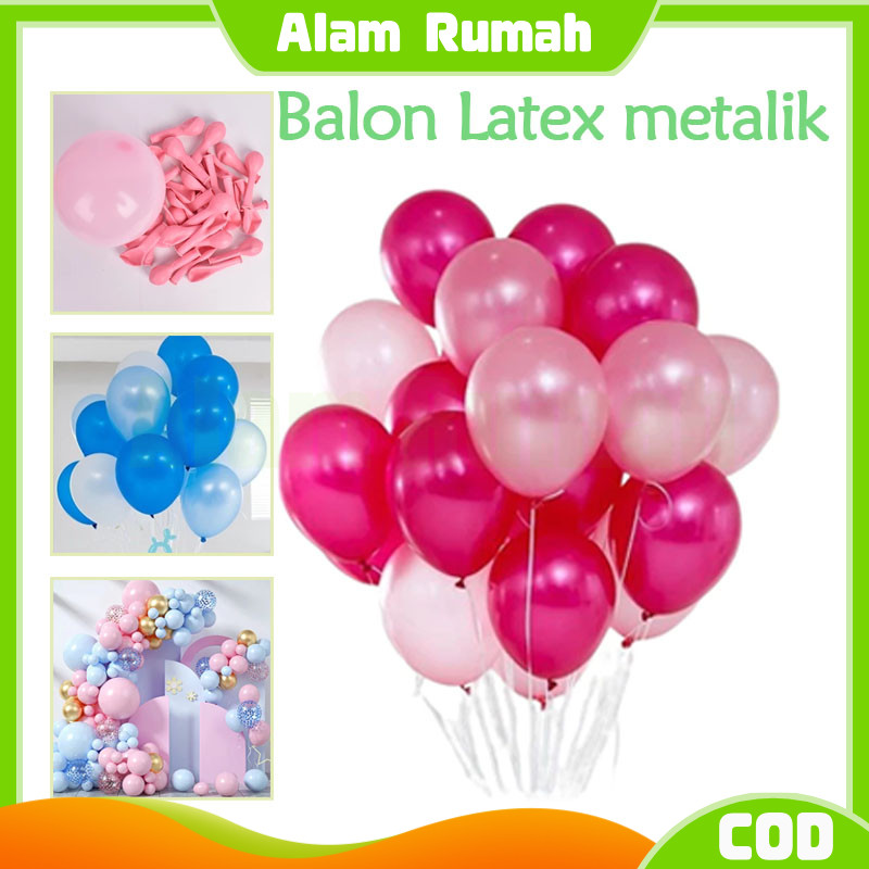 Jual Balon Latex Metalik Warna Warni /ISI 50 Pcs Balon Latex metalik ...