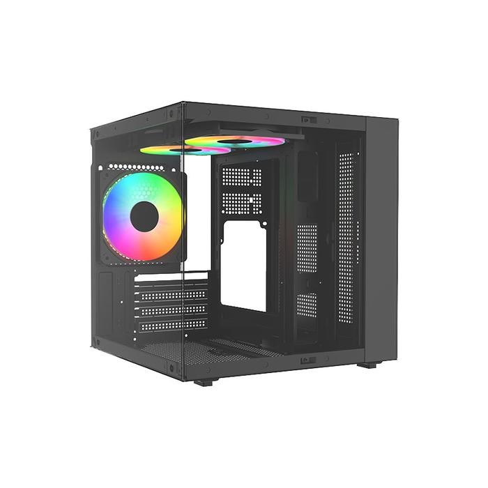 Jual VenomRX Casing PC Fox Esport Black M-ATX With 3x120mm A-RGB Fan ...