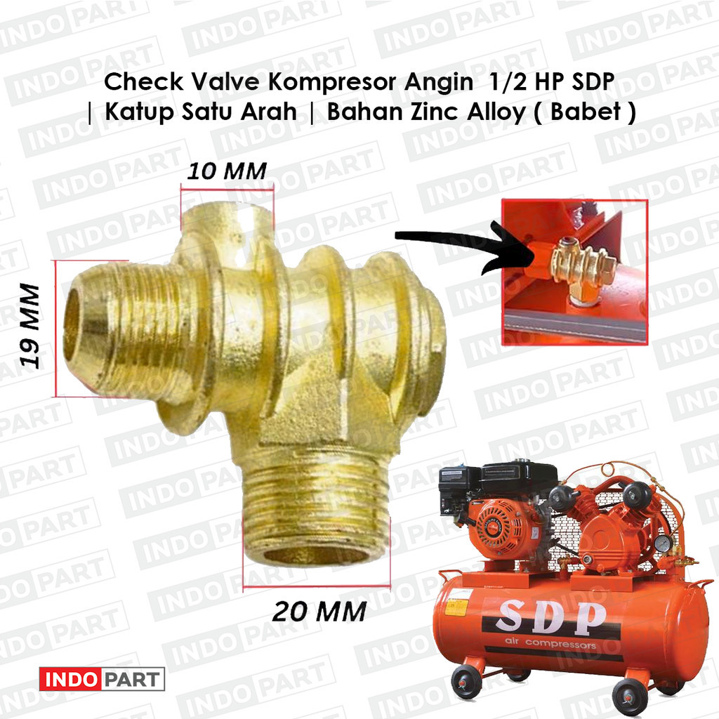 Jual Check Valve Kompresor SDP 1/2 - 2 HP | Klep Tangki | Katup Satu ...