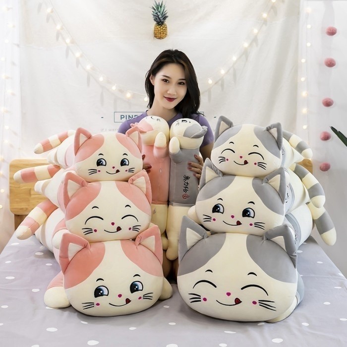Jual Boneka Kucing Lying 50cm | Bantal Guling Plush Lembut Premium Kado ...