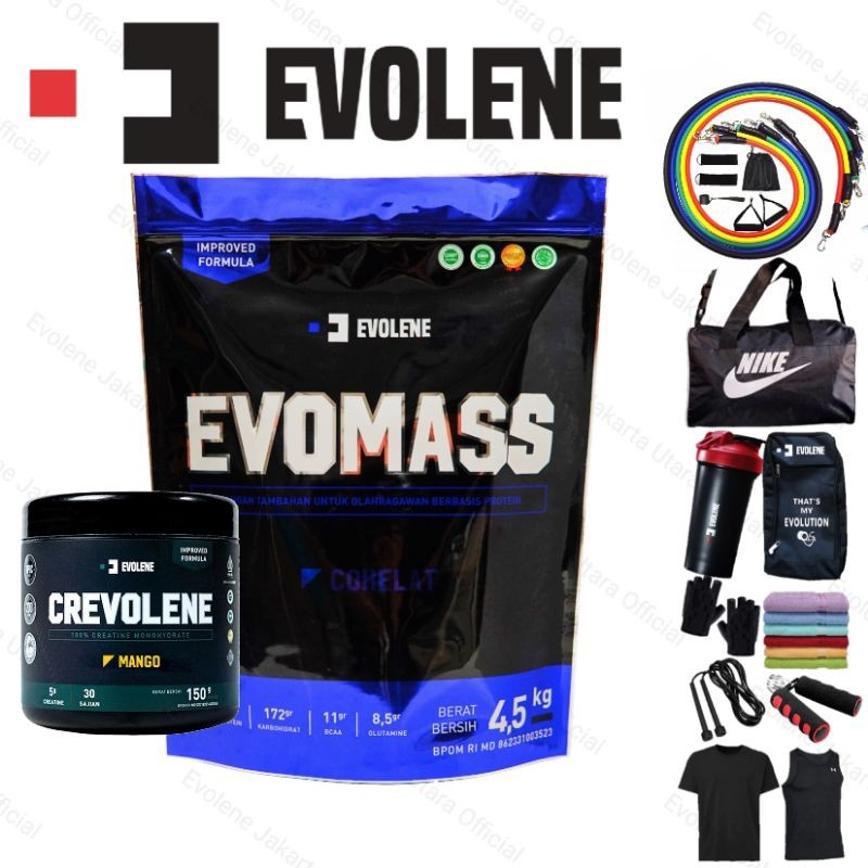 Jual EVOMASS SUSU GAINER EVOLENE | isi 4.5kg Vanilla Coklat Hazelnut ...