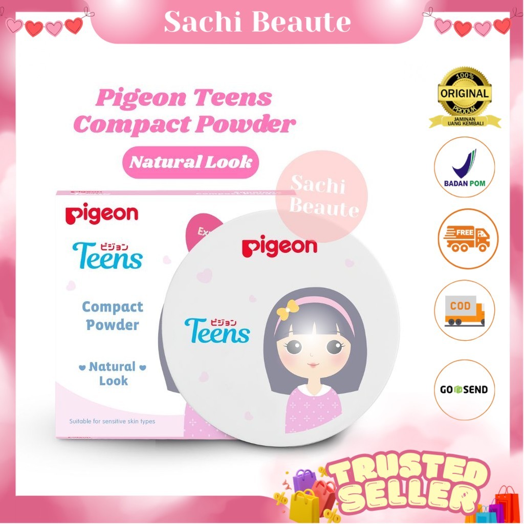 Jual PIGEON Teens Compact Powder Natural Look 14Gr / Bedak Padat Remaja ...