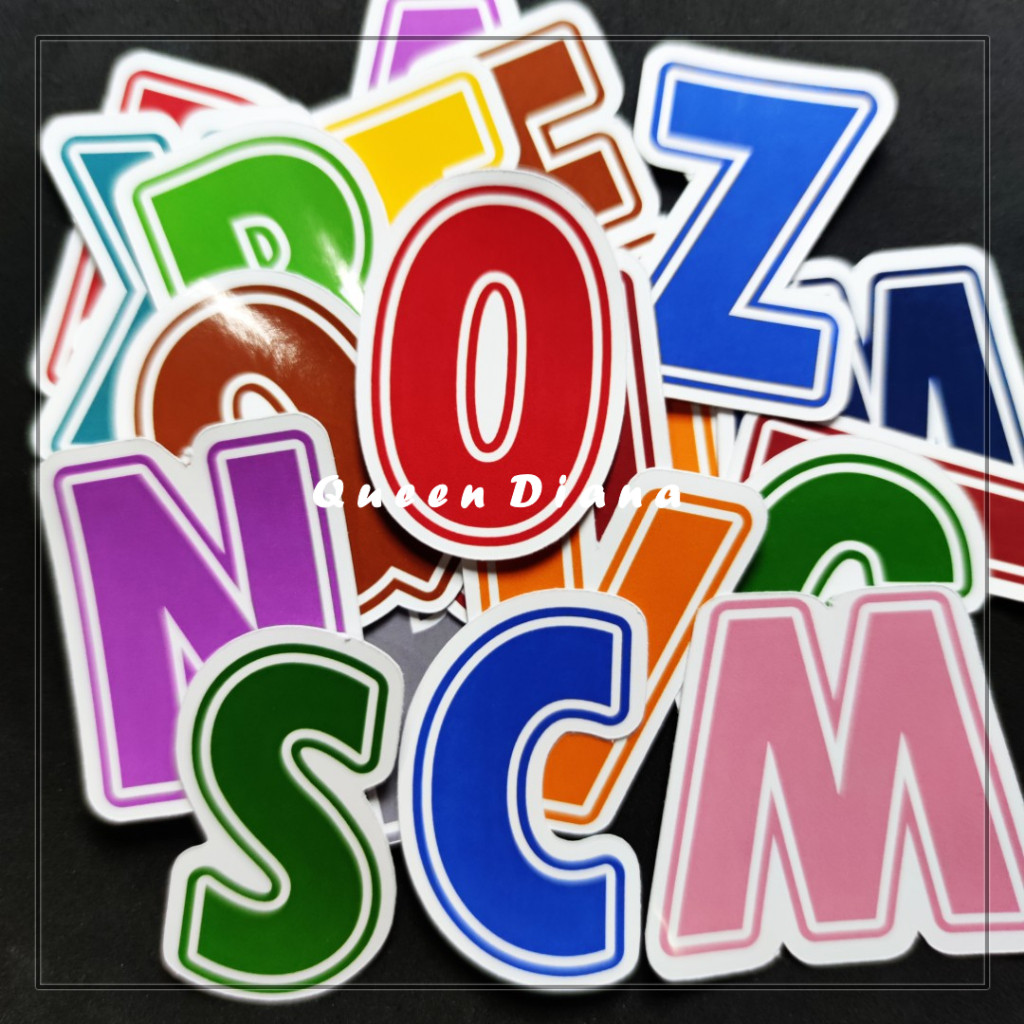 Jual STIKER HURUF ABJAD TINGGI 5 CM LENGKAP ISI 26 PCS WARNA WARNI ...