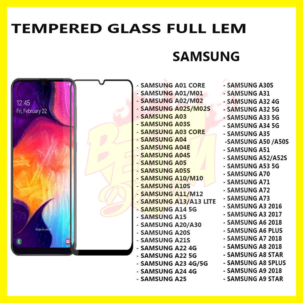 Jual TEMPERED GLASS FULL LEM SAMSUNG A01 M01 A01 CORE A02 M02 A02S M02S A03 A03S A03 CORE A04 ...