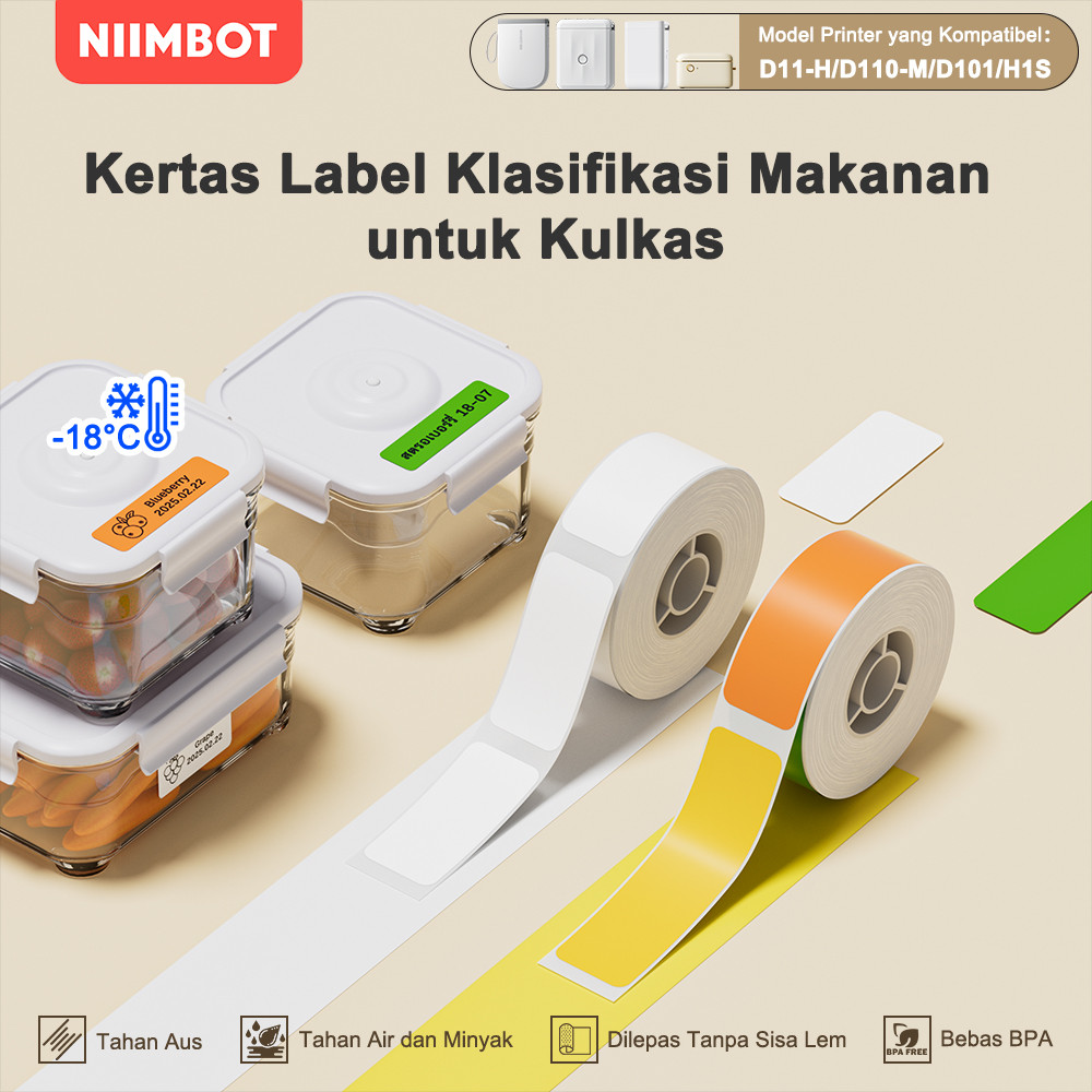 Jual NIIMBOT D110/D11/D101 Stiker Label Makanan Kulkas untuk Rumah ...