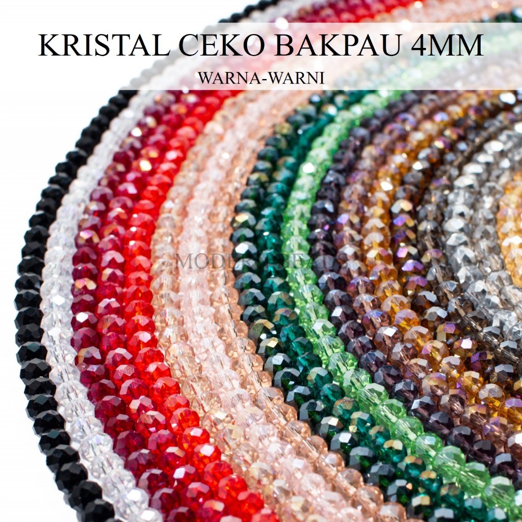 Jual 4mm - Manik Kristal Ceko Bakpau / Bakpao / Bulat / Gepeng Bening ...