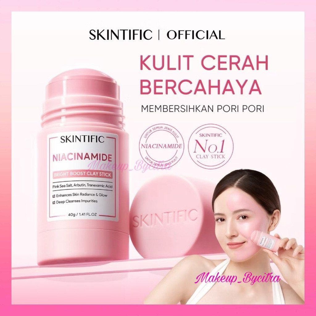 Jual 【GRATIS 10 BUAN】 SKINTIFIC - Niacinamide Bright Boost Clay Stick ...
