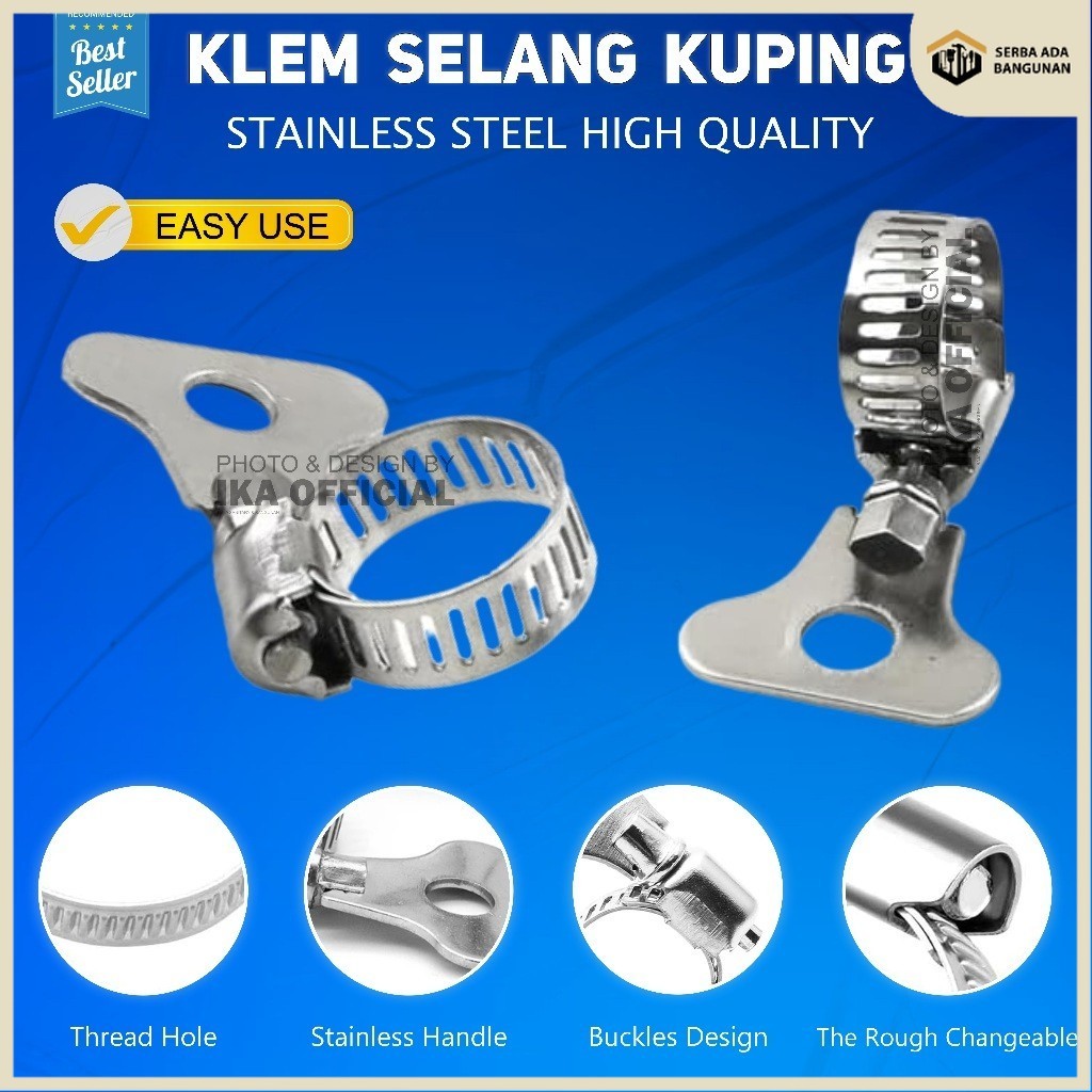 Jual SAB Klem Selang KUPING PUTAR BESI / Pengunci Selang Kran Putar 1/2 ...