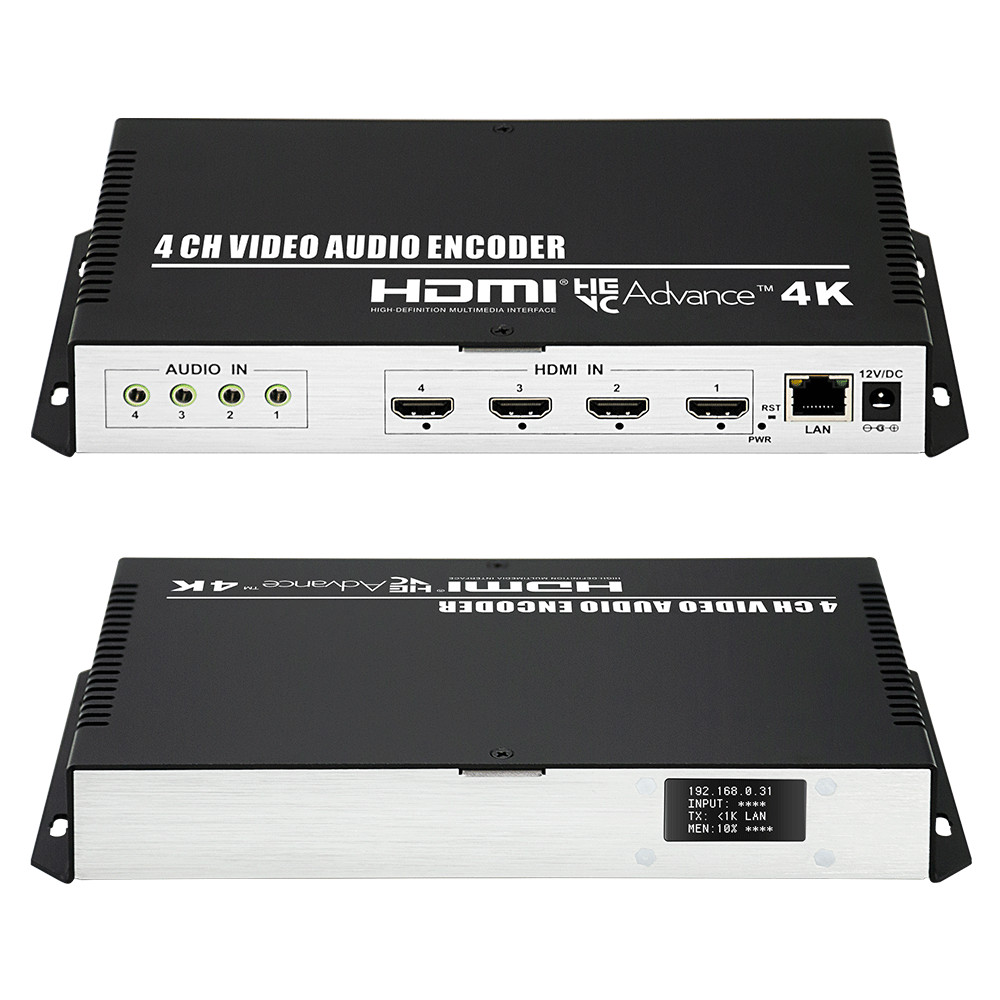 Jual 4-Channels 4K HDMI to IP Streaming Encoder H.265 H.264 IPTV HDMI ...