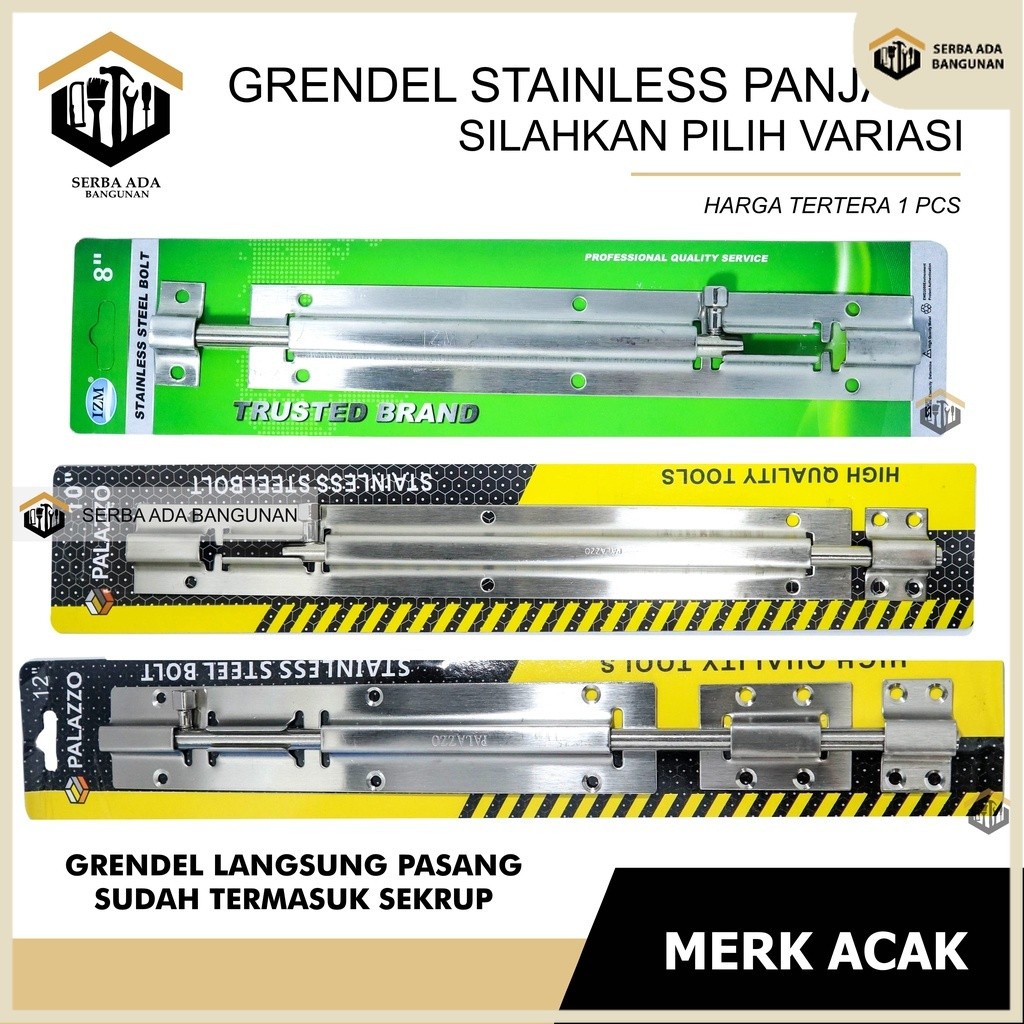 Jual SAB TERMURAH Grendel Stainless Stanlis Tebal Selot Pintu Selot ...