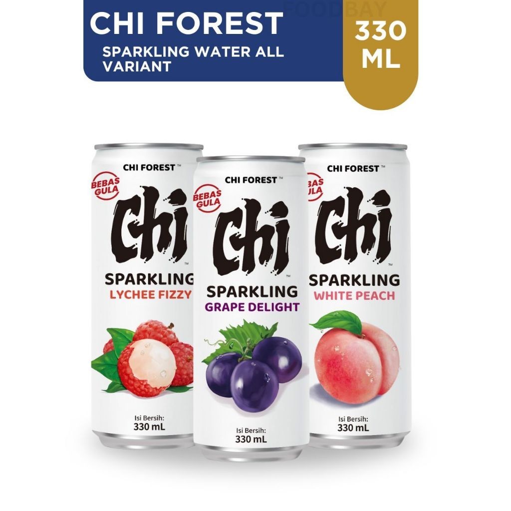 Jual CHI FOREST Sparkling Water Semua Rasa ( White Peach, Lychee Fizzy, Grape Delight ) 330 ml ...