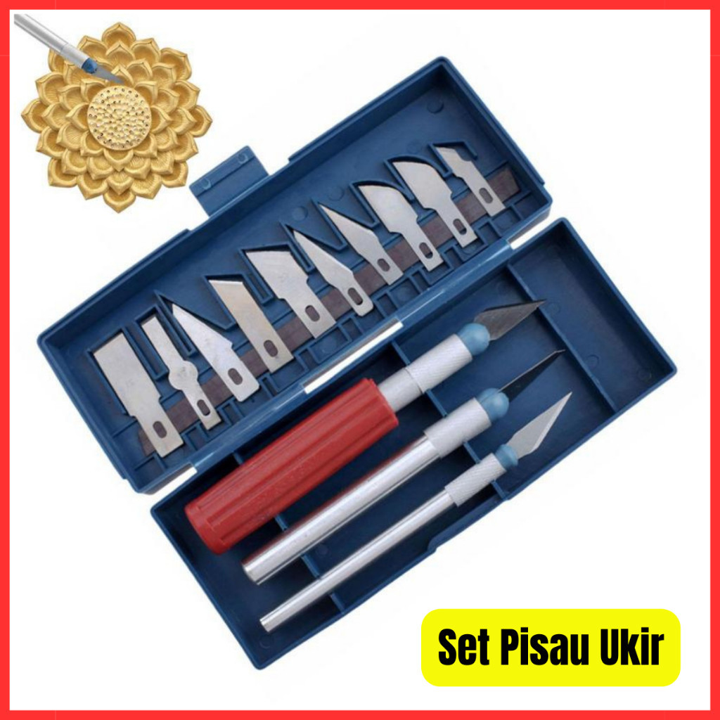 Jual inovasi_tani-Set Pisau Ukir Seni 13 in 1 Crafting Art Knife with 3 ...