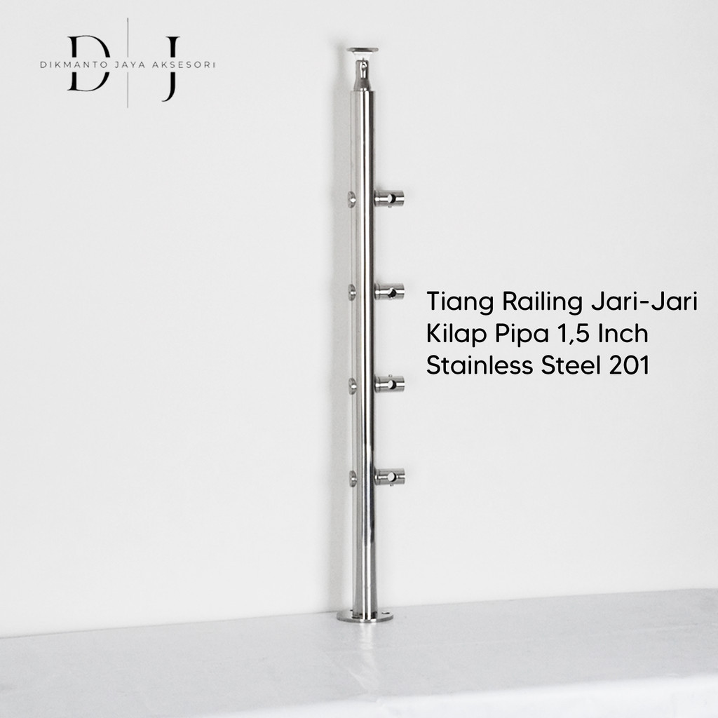 Jual Tiang Railing Jari-Jari Kilap Pipa Bulat 1,5 Inch Stainless Steel ...