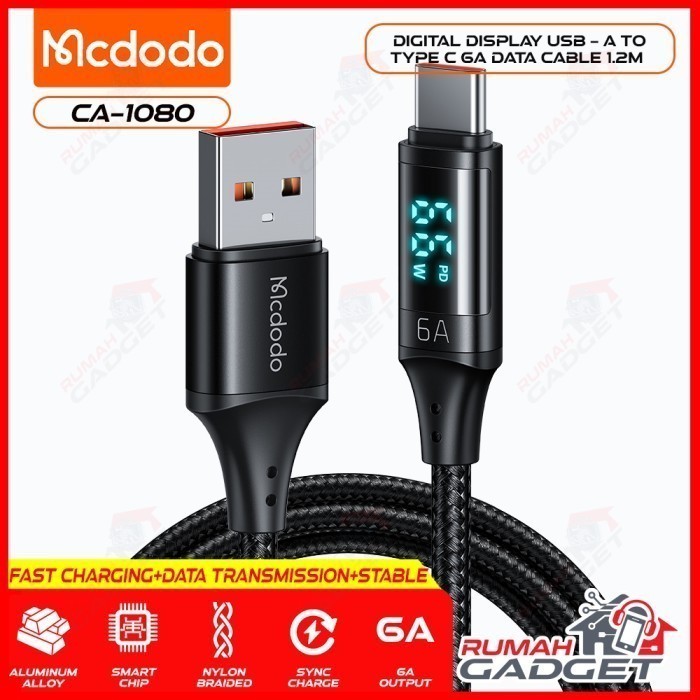 Jual MCDODO - CA-1080 - Cable - Kabel Data - USB Type-C - 6A QC 4.0 Fast Charging - Digital ...
